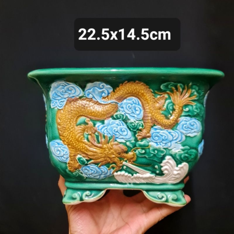 bonsai pot imperial dragon type D pasu naga 龙花盆 | Shopee Malaysia