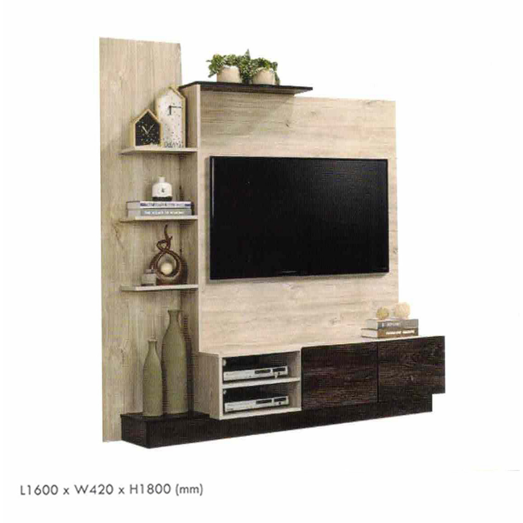 4 Feet Brown TV Cabinet Wood Place on Floor Cabinet / Hall Cabinet ...