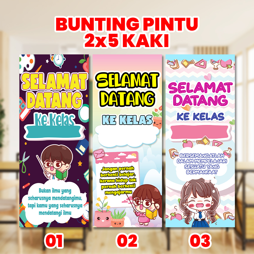 READY STOCK SET KECERIAAN KELAS DESIGN TERBARU BUNTING PINTU DAN CARTA ...