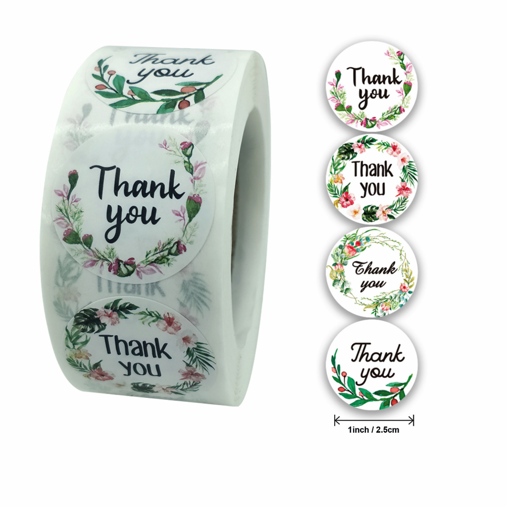 (25mm)(500pcs/roll) Thank You Sticker / Stiker Terima Kasih / Seal ...