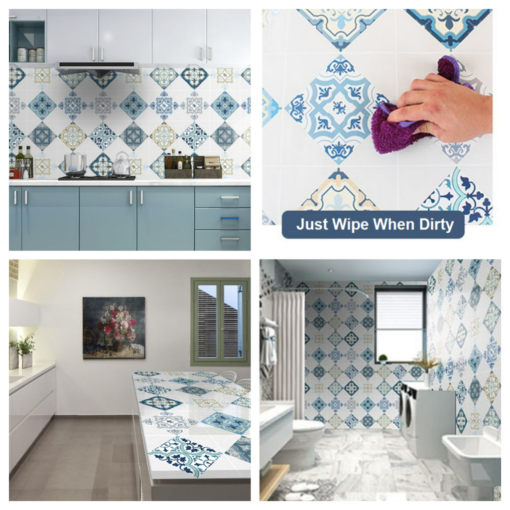 Kitchen Wallpaper Stickers High Temperature Anti-oil Waterproof Tile ...