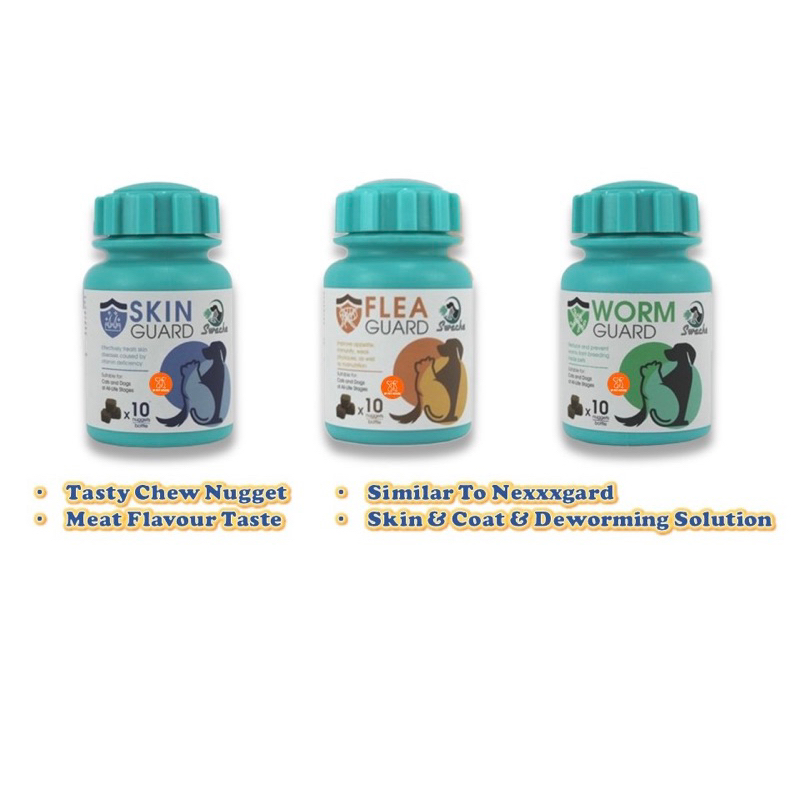 Swache Flea Guard Worm Guard Skin Guard / Vitamin Pet Supplement (10 ...