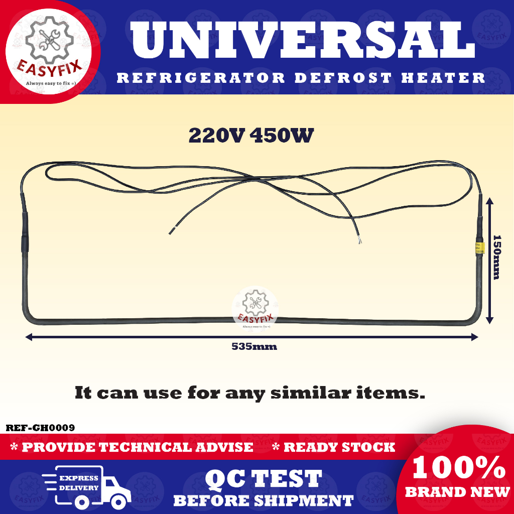(220V 450W) REFRIGERATOR DEFROST HEATER FRIDGE HEATER PETI SEJUK HEATER ...