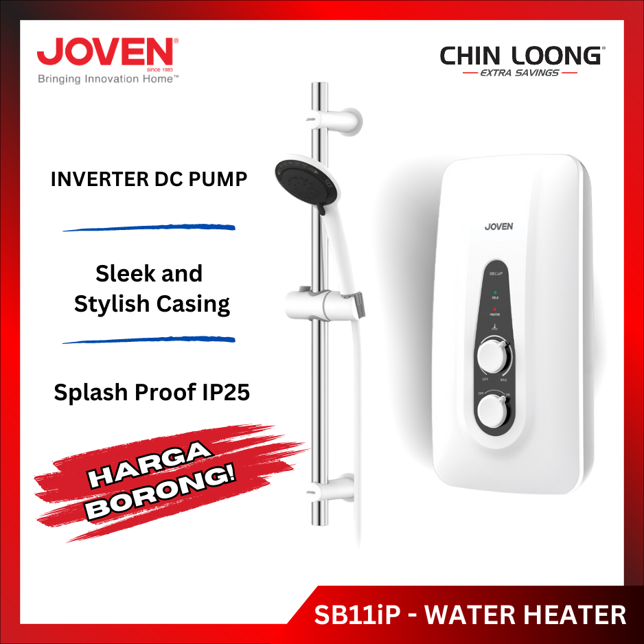 JOVEN SB11iP Instant Water Heater With DC Booster PUMP / Shower Heater / Pemanas Air Mandi ...