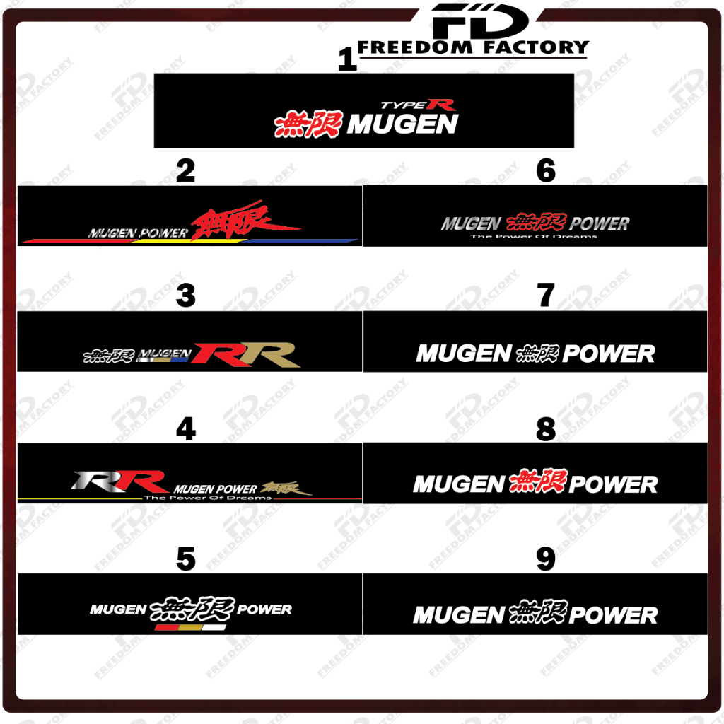 MUGEN RR POWER Front Windshield Sticker / Sticker Tampal Cermin Depan ...