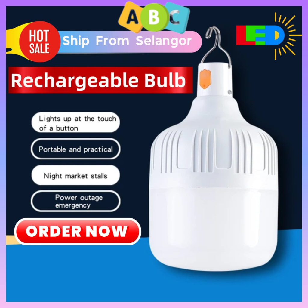 Rechargeable LED Light Bulb USB Portable Lamp for Emergency, Camping ...