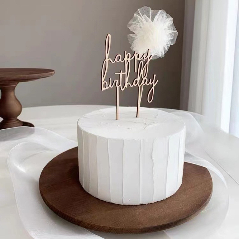 Simple Wooden Happy Birthday Topper Cake Decoration Party Dessert Table ...