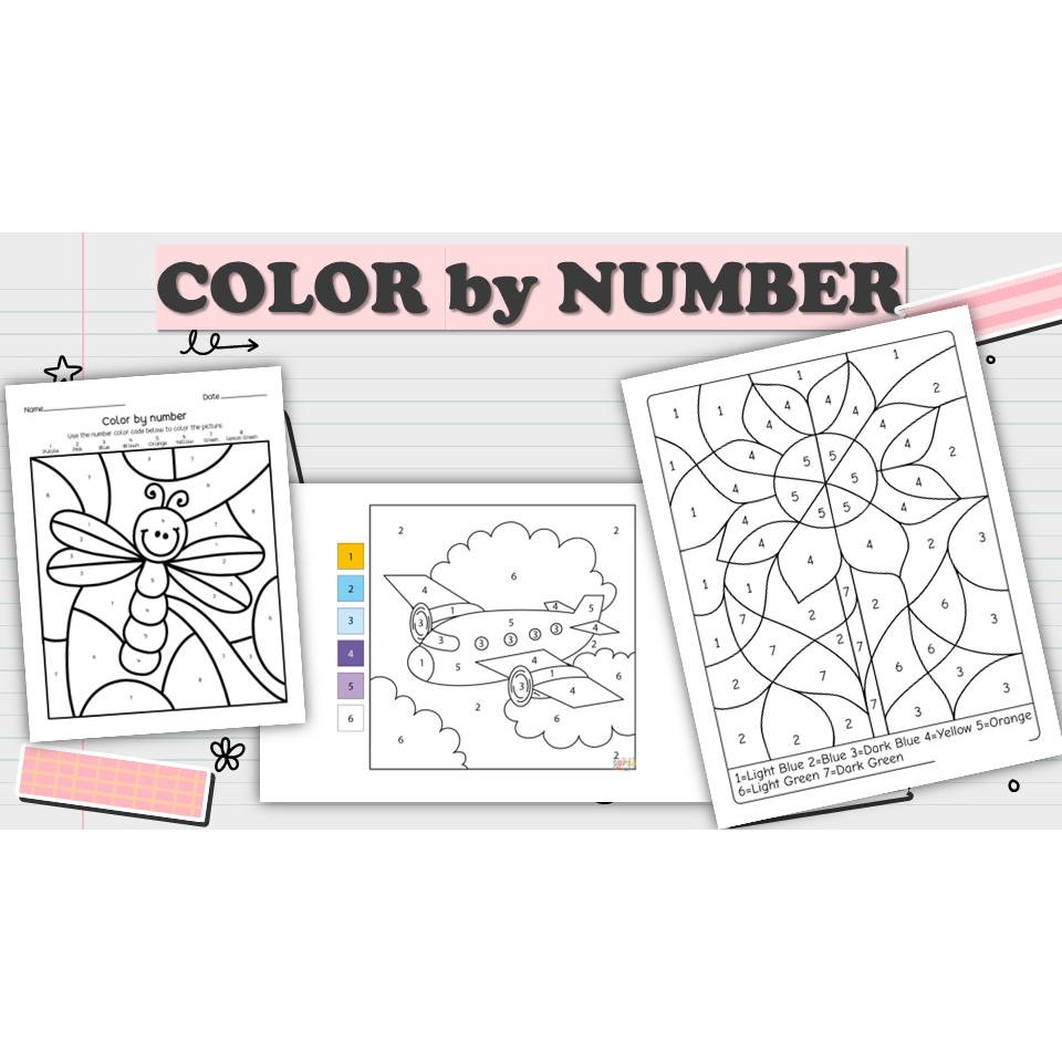 [PRE026] 70 pages Color by Number Worksheet for Pre-school PDF version ...
