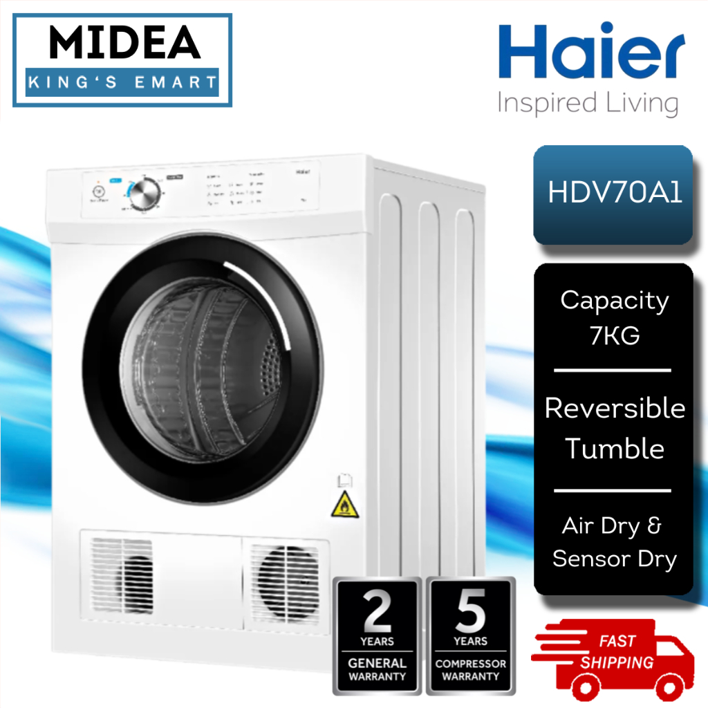 [FREE SHIPPING] Haier 7kg Vented Clothes Dryer HDV70A1 / Reversible ...