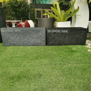 RUDI PB7 Grey Black Texture Planter box Fiberglass Flower Pot Pasu ...