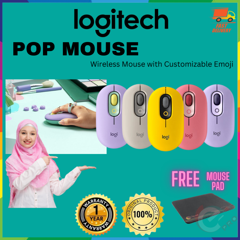 LOGITECH POP MOUSE WIRELESS MOUSE WITH CUSTOMIZBLE EMOJI | Shopee Malaysia