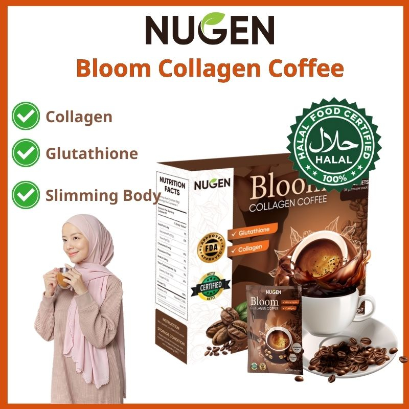 Bloom Collagen Coffee Nugen Original Pure Collagen Drink Glutathione ...