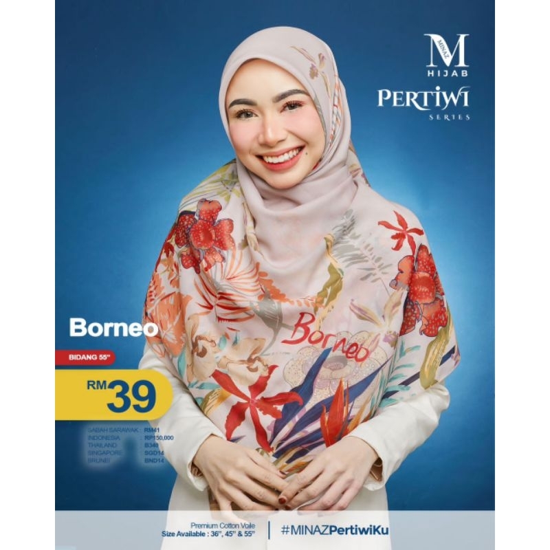 MINAZ HIJAB PERTIWI MERDEKA 2023 BIDANG 45 & 55 | Shopee Malaysia