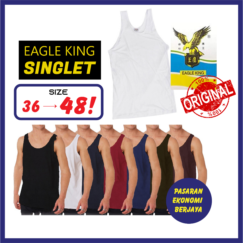 EAGLE KING SINGLET 100% ORIGINAL BRAND HARGA BORONG WHOLESALE PRICE ...