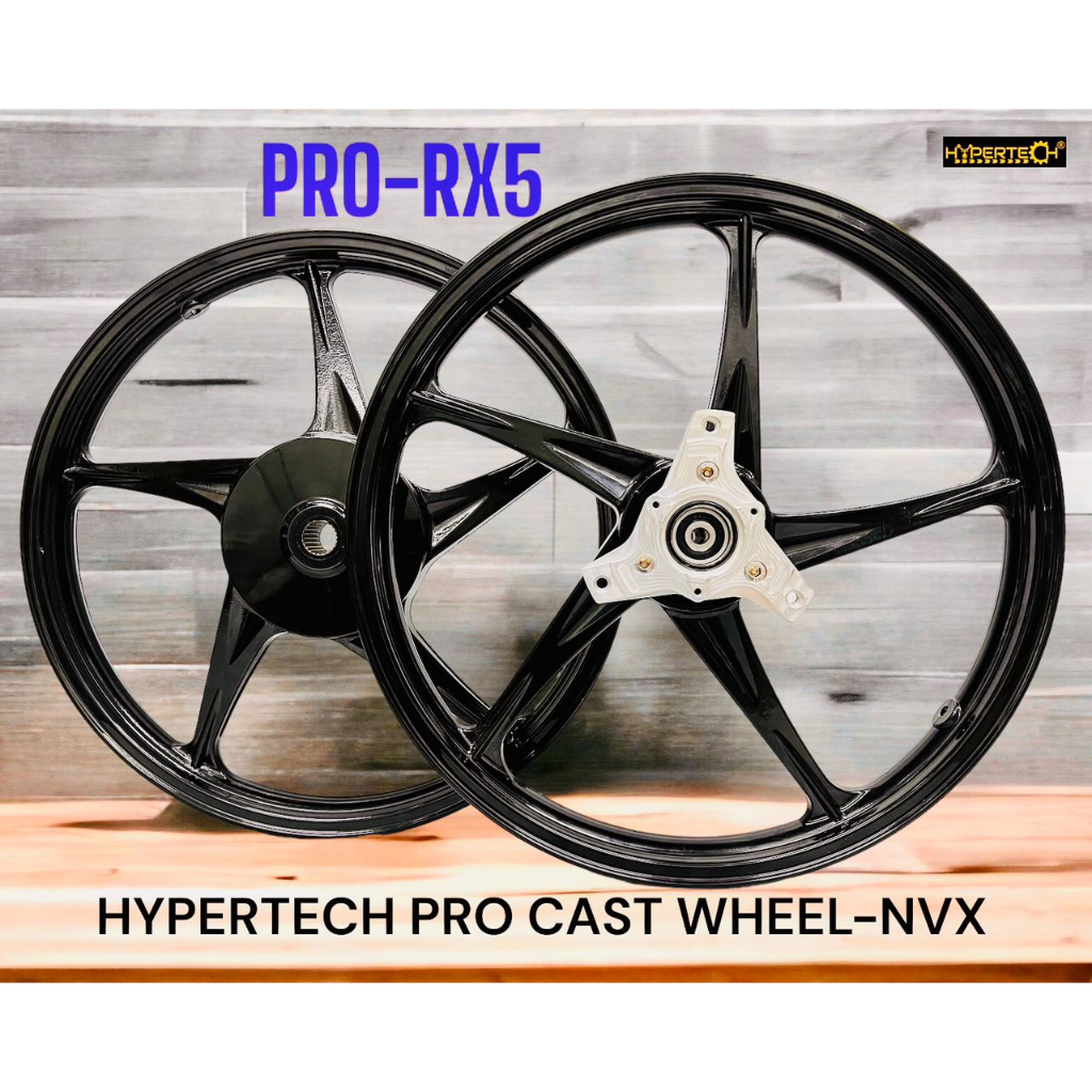 🔥（READY STOCK）HYPERTECH CAST WHEEL SPORT RIM PRO-RX5 NVX AEROX V1-V2 1.60/1.60-17 BLACK / SILVER ...