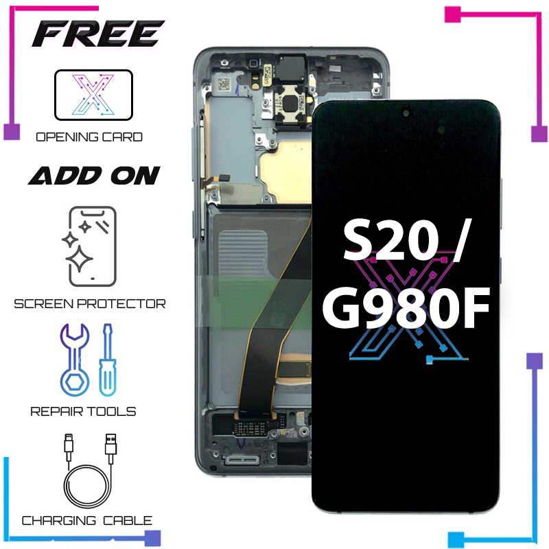 Lcd For Super Amoled Refurbished Samsung S20 G980F Glass Touch Screen ...