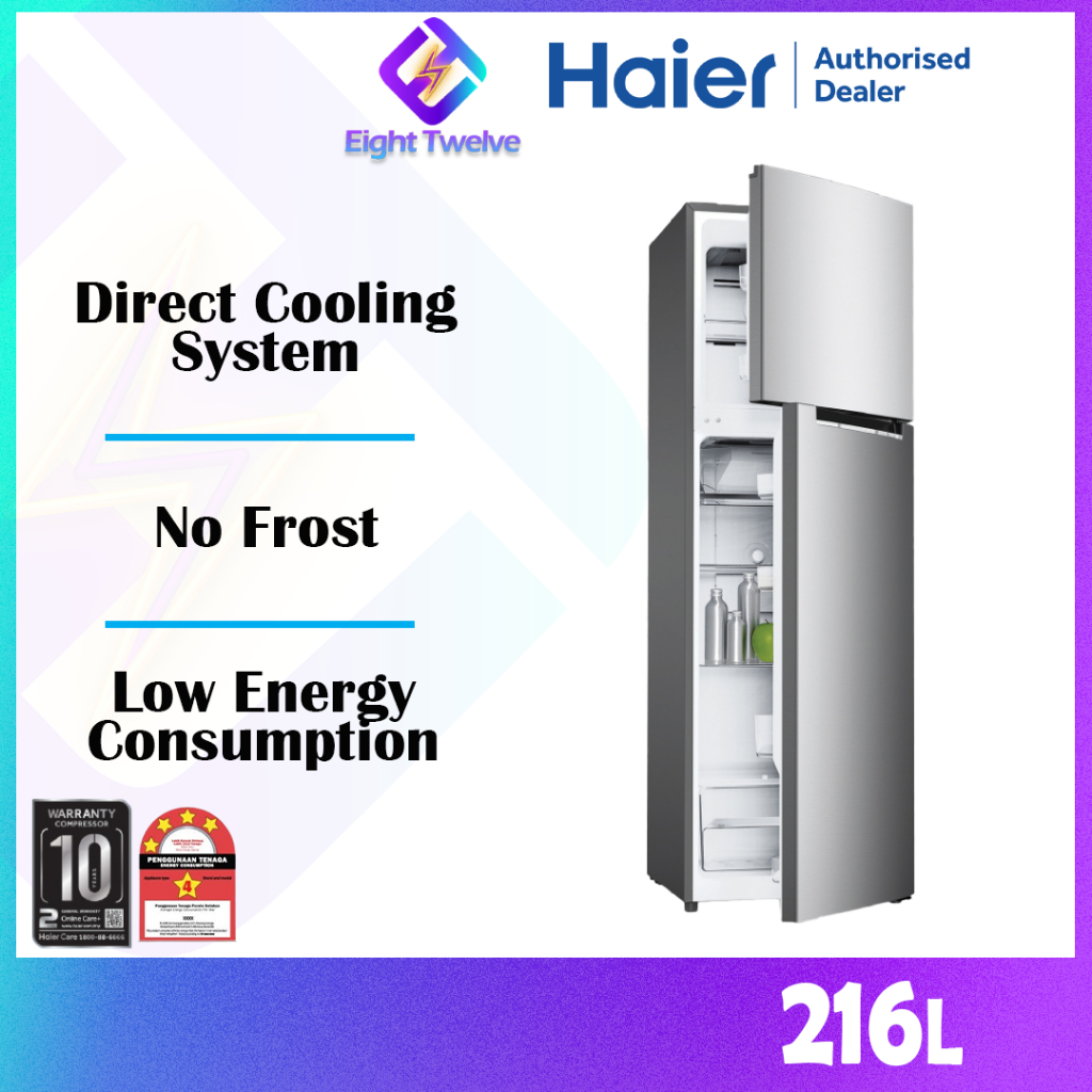 HAIER 216L 2 Door Refrigerator | HRF-238H PETI AIS 冰箱 | Shopee Malaysia