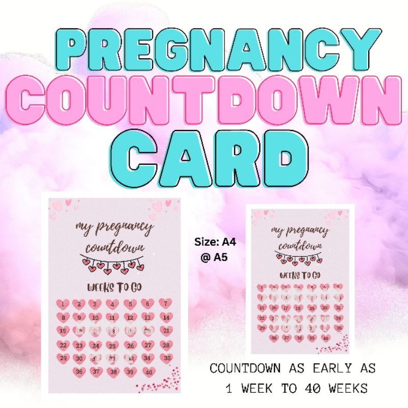 [PDF] Pregnancy Countdown Card, Pregnancy Countdown Calendar, Pregnancy ...