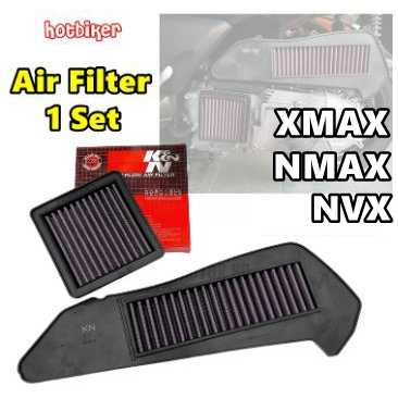 1 Set 2 Pcs Air Filter XMAX 250 300 NMAX NVX V1 V2 Air Cleaner Racing K ...