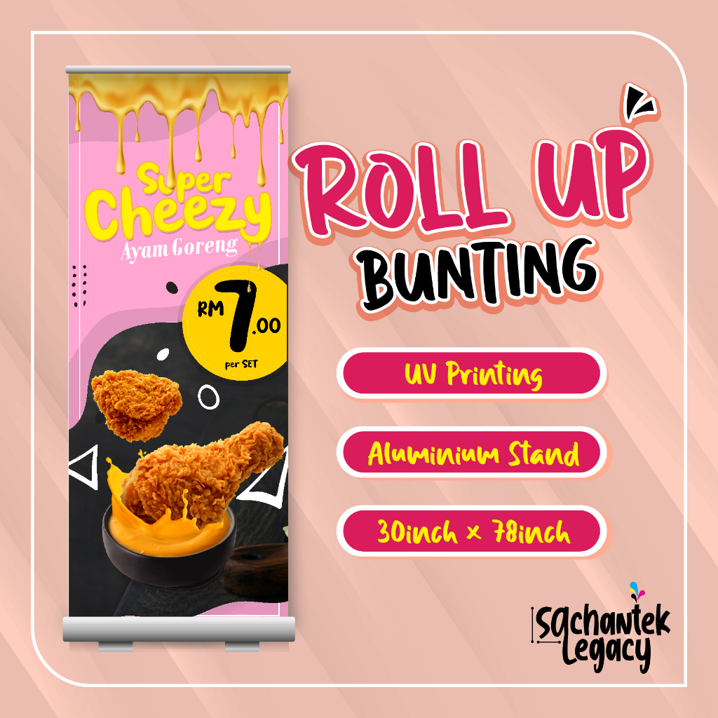 ROLL UP BUNTING SET (print + rollup stand) | Shopee Malaysia