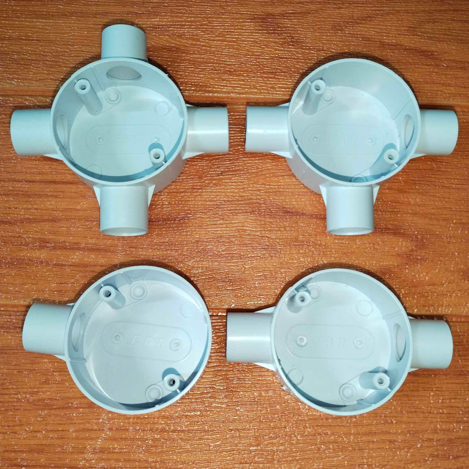 {BIG} PVC ROUND COVER FOR WIRING PVC 20MM PIPE CONNECTOR 1-4WAY ELBOW ...