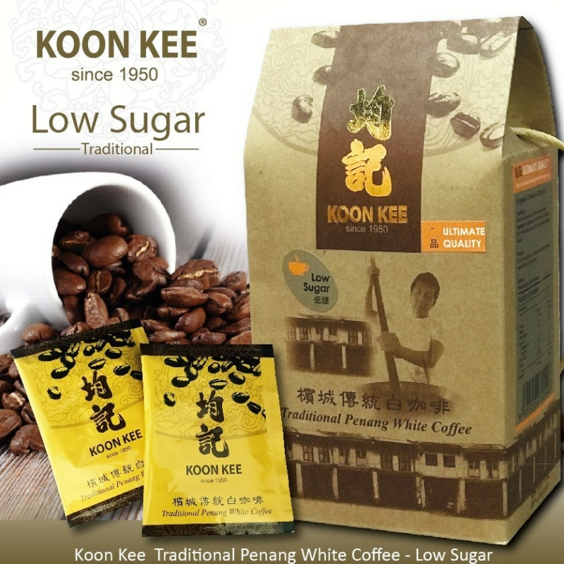 KOON KEE Original Low Sugar 15 x 28g Premium Traditional White Coffee ...