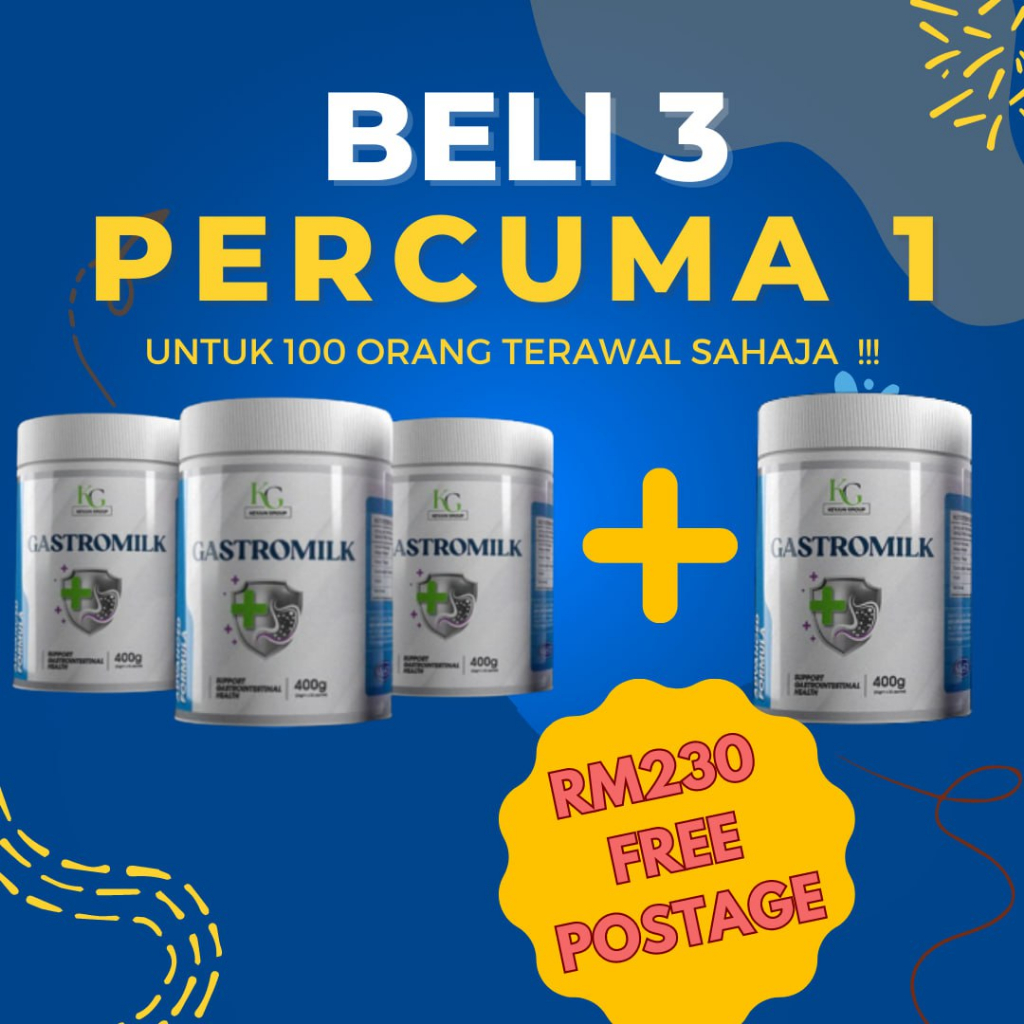 PAKEJ JIMAT 3 BOTOL SUSU GASTRIK GASTROMILK (IKHTIAR RAWAT GASTRIK,GERD ...