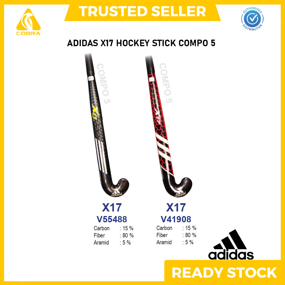 {FREE GLOVE} ADIDAS X17 Hockey Stick Compo 5 Carbon 15% Fiberglass 80% Aramid 5% | Shopee Malaysia