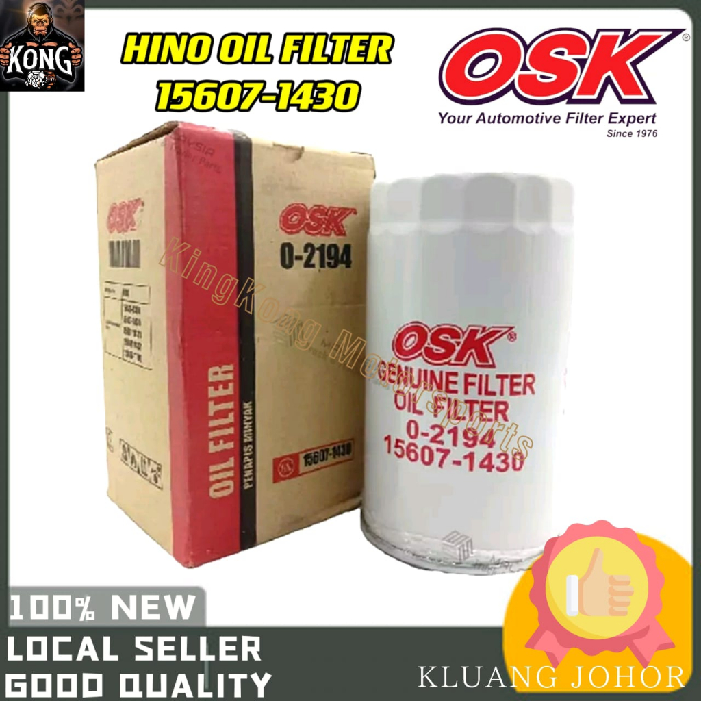 OSK O-2194 HINO OIL FILTER 15607-1430 PENAPIS MINYAK LORI LORRY HINO O ...