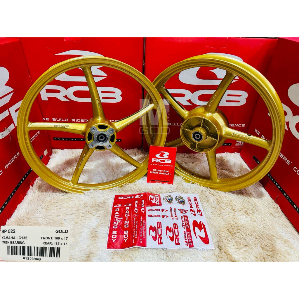 CB SP522 SPORT RIM 100% ORIGINAL RCB LC315 RACING BOY YAMAHA GOLD ...