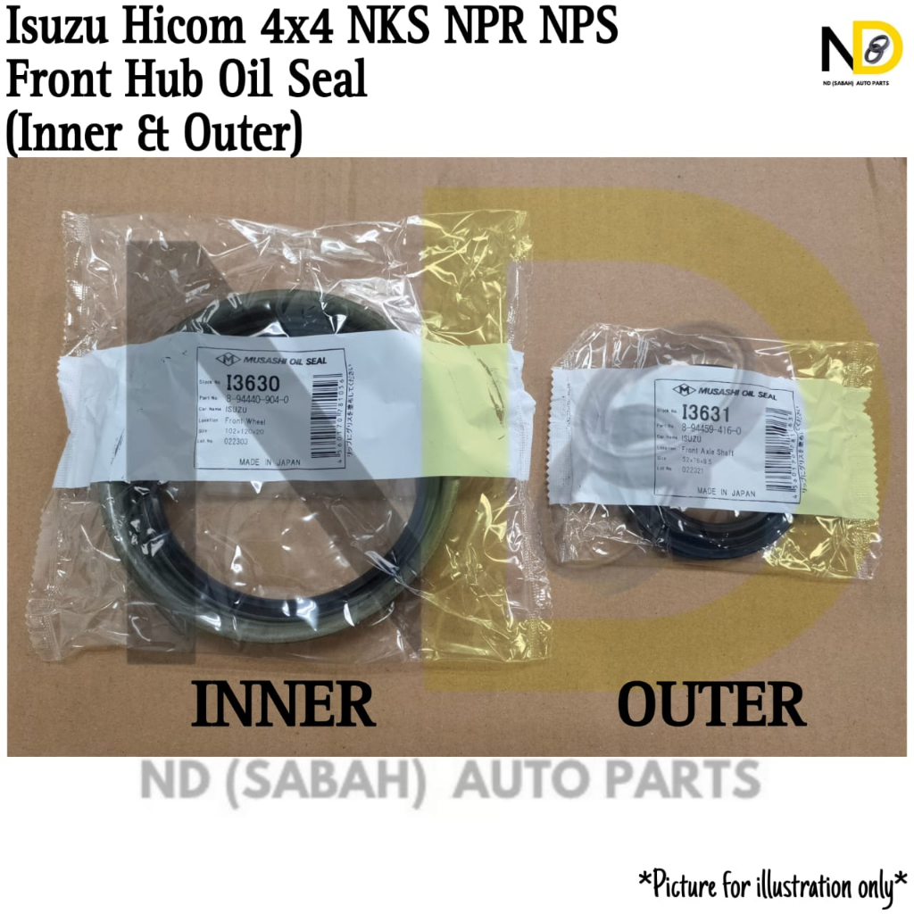 ISUZU HICOM 4X4 NKS NPR NPS FRONT HUB OIL SEAL (INNER & OUTER ) 8-94440 ...