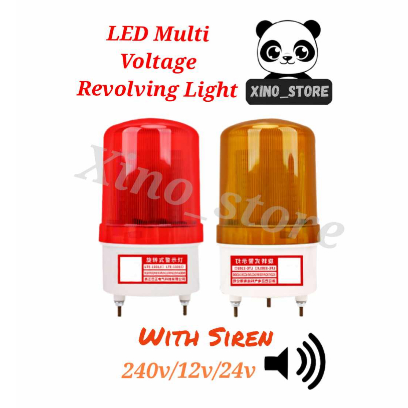 Multi Voltage LED Revolving Light With Siren Red Yellow LED Warning ...