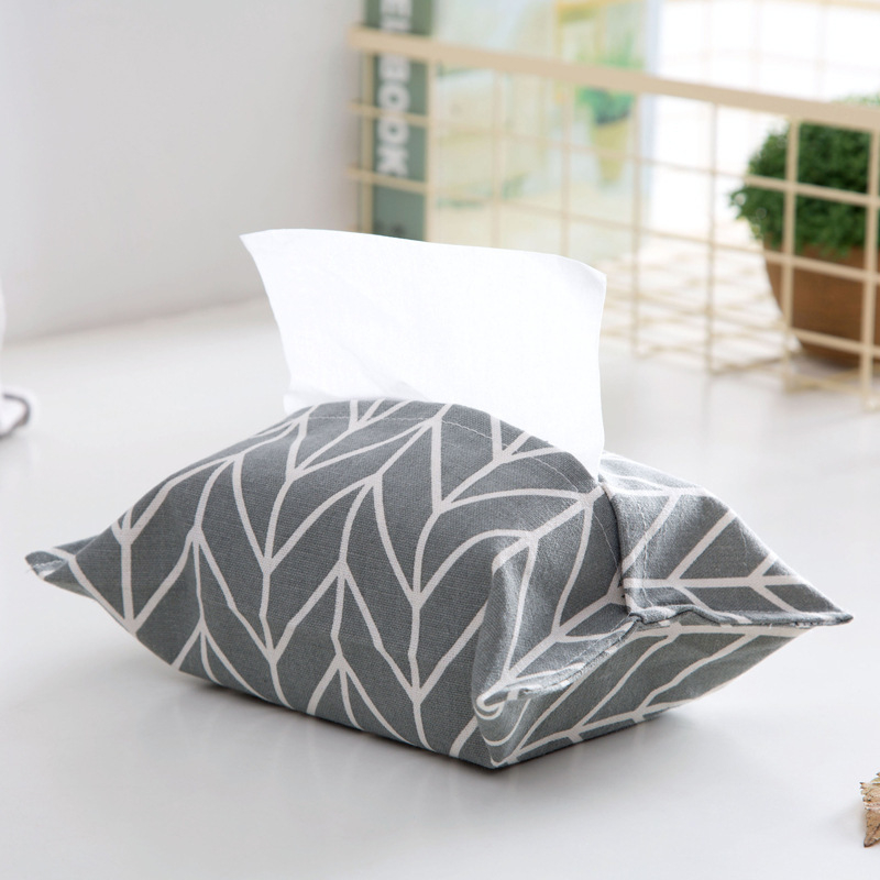 Linen Tissue Storage Box Paper Cover Napkin Holder Case Container Decor ...