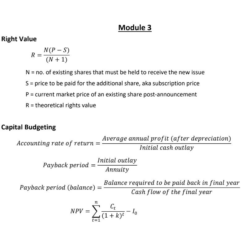 CPA Formula Sheet FRM SMA | Shopee Malaysia