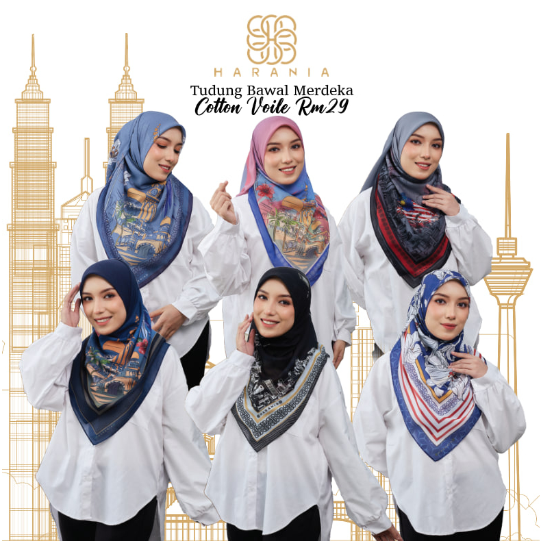 Bawal Cotton MERDEKA, boleh pakai 2 side, limited edition by HARANIA ...