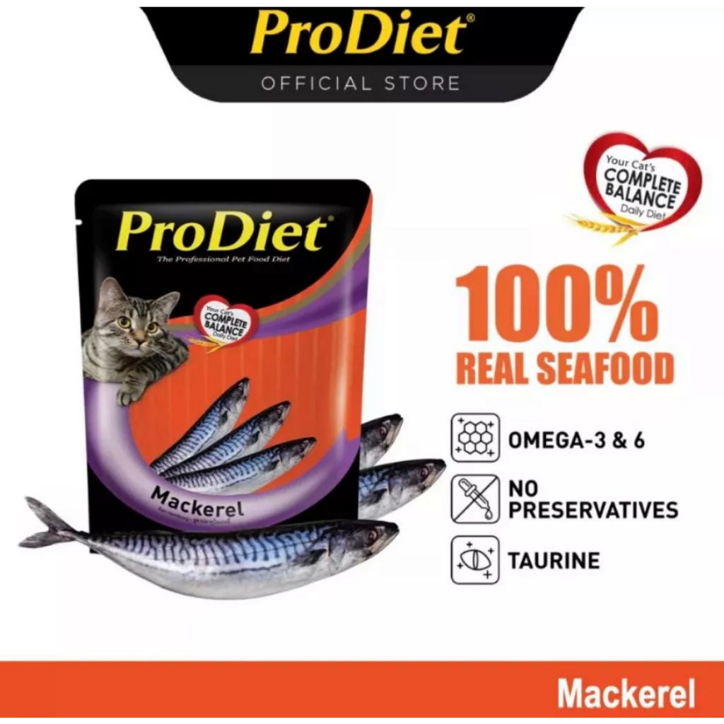ProDiet Wet Cat Food - Ocean Fish/Tuna/Mackerel/Seafood Platter/Salmon ...