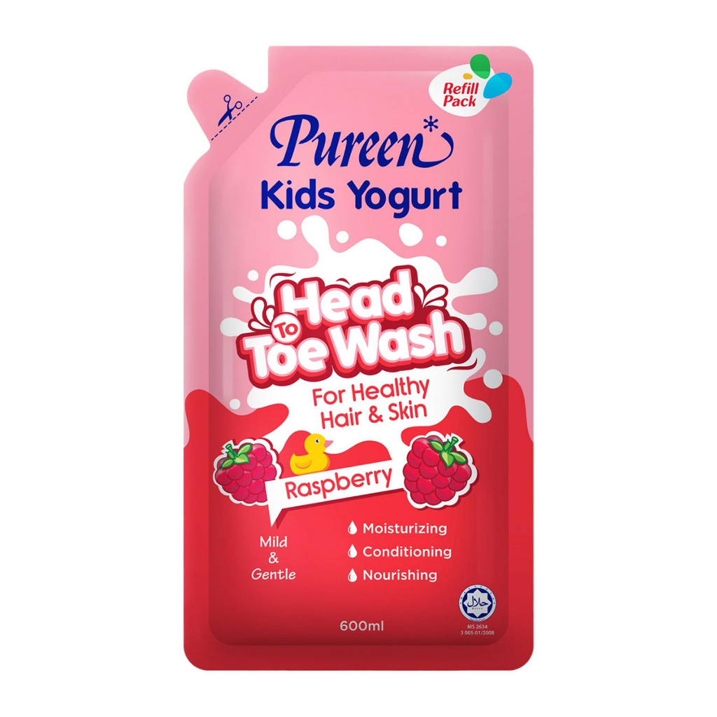 Pureen Kids Yogurt Head To Toe Wash - Raspberry (600ml) | Shopee Malaysia