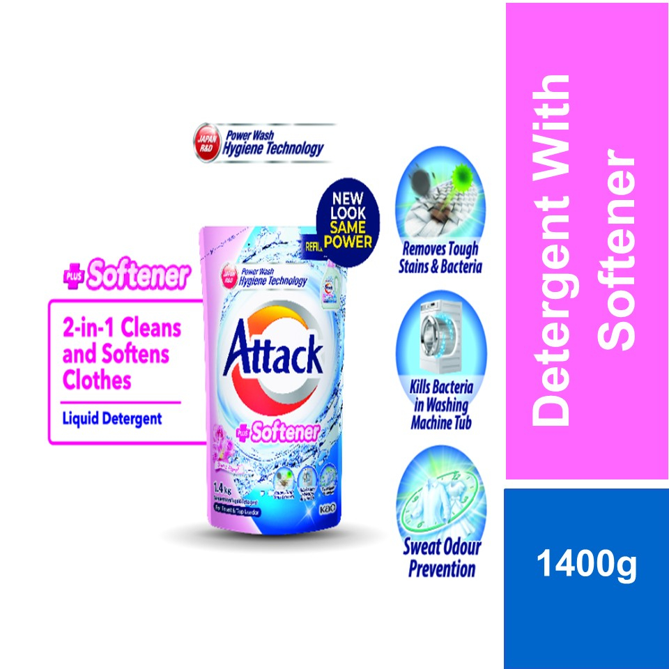 Attack Liquid Detergent plus Softener (LATS) (1400g) | Shopee Malaysia