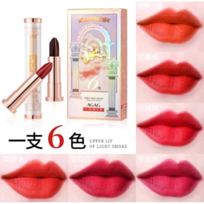 ORIGINAL 💯AGAG LIPSTICK 6 IN1 WATERPROOF LONG-LASTING | Shopee Malaysia