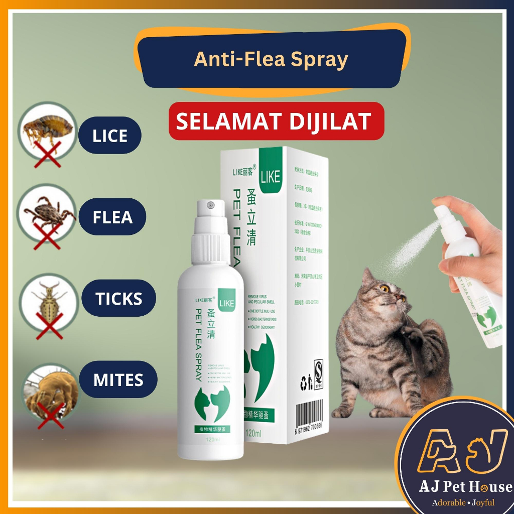 AJPET 【Spray Kutu Kucing Paling Berkesan】Pet Flea And Tick Spray For ...