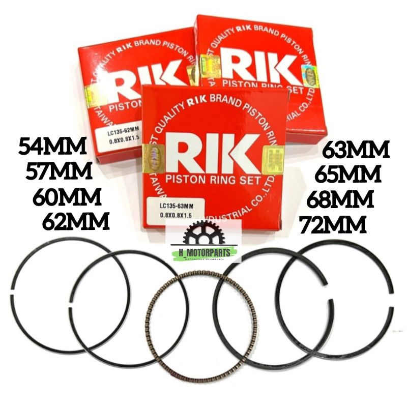Piston Ring Racing RIK LC135 Y15ZR FZ150 57MM 60MM 62MM 63MM 65MM 66MM ...