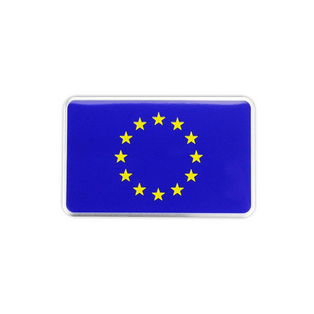 Eu Europe European United Nations Blue Stars Rectangle Flag Metal Badge ...