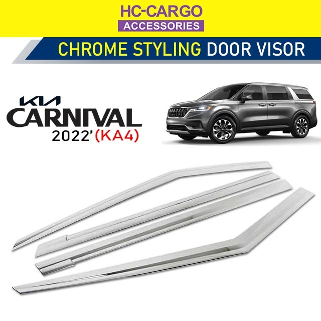 Kia Carnival 2022 KA4 Korea Injection Door Visor Air Press High Quality Chrome With Korea 3M ...