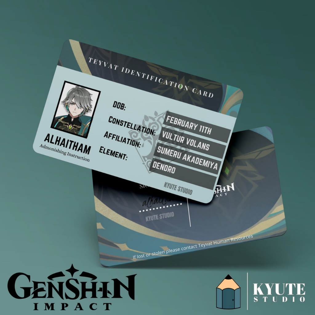 GENSHIN IMPACT SUMERU ID CARD COLLECTION | Shopee Malaysia