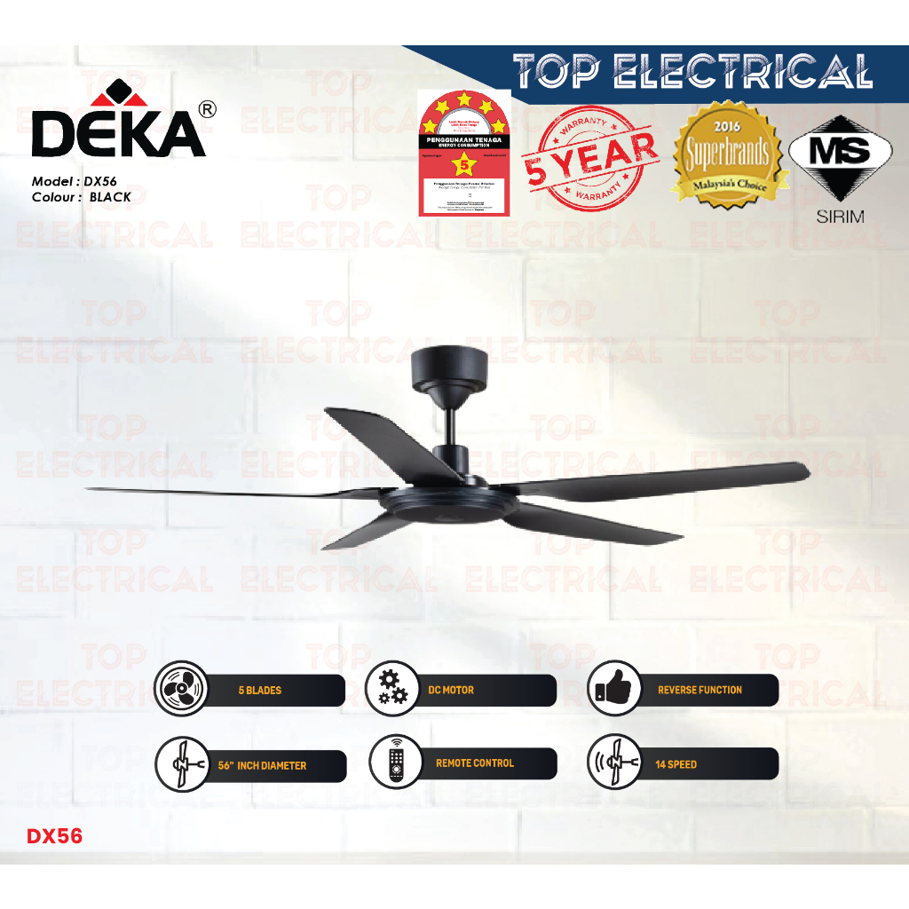 (AUTHORISED DEALER) DEKA CEILING FAN KRONOS DX 56 / 56 INCH / DC MOTOR ...