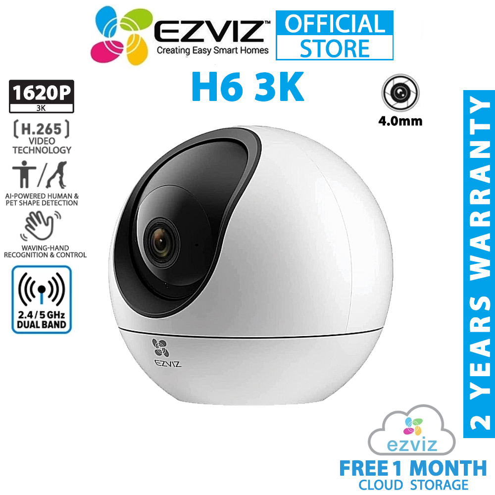 Ezviz H6 5MP 3K 1620P Smart AI Human / Pet Detection Two Way Talk Dual Band WiFi Indoor Security ...