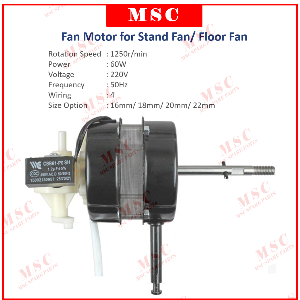 Universal Fan Motor For 16 Inci Stand Fan Table Fan Double Bearing ...