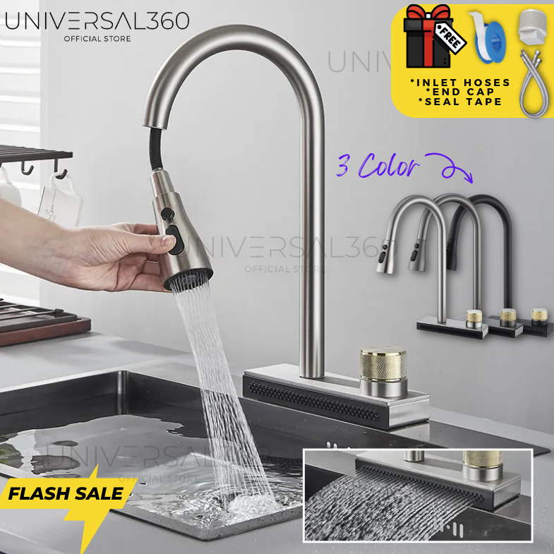 Waterfall Faucet Sink Kitchen Faucet Pull Out Water Tap Mixer Tap ...