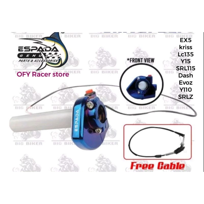 Espada Titanium Fast Throttle Racing Grip Free Cable Universal EX5 Wave ...