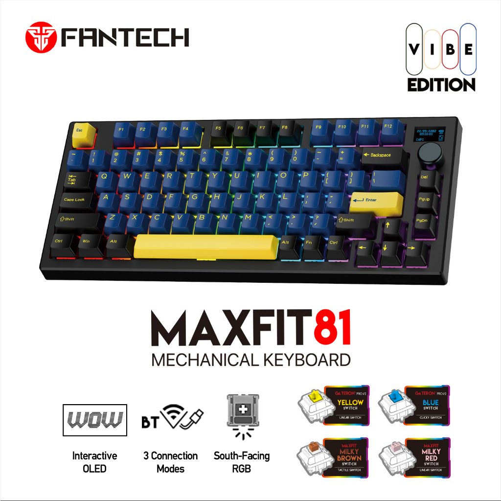 Fantech MAXFIT81 MK910 Wireless Bluetooth 75% Mechanical Keyboard ...